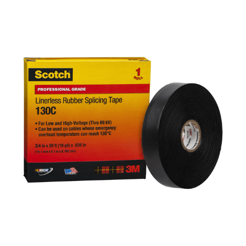 3M Scotch Linerless Splicing Tape 130C 3/4" x 30ft - Black